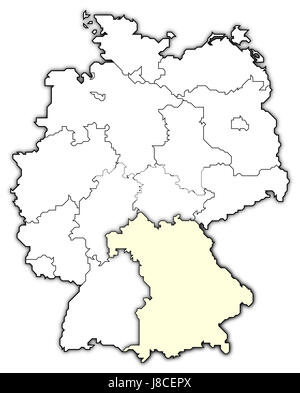 map of germany,bavaria highlighted Stock Photo - Alamy