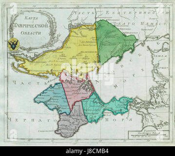 Map of Taurida Oblast 1792 (small atlas Stock Photo - Alamy