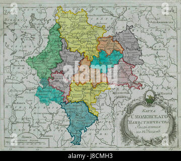 This historical map of the Russian Empire offers a detailed ...