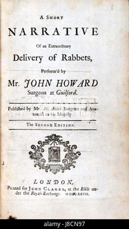 Mary Toft was a woman in 18th century England who became notorious for ...