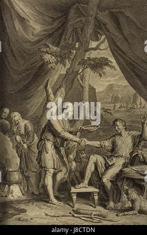 Figures Esau Sells His Birthright for Pottage of Lentils Stock Photo ...