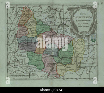Map of Simbirsk Namestnichestvo 1796 (small atlas Stock Photo - Alamy