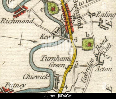 Kew Turnham Green 1785 map Stock Photo - Alamy
