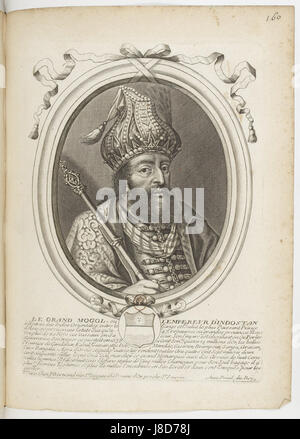 This is a print by Nicolas de Larmessin, depicting Aurangzeb, the sixth ...