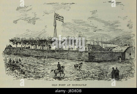 Drawing of the Old Fort of Honolulu Stock Photo - Alamy