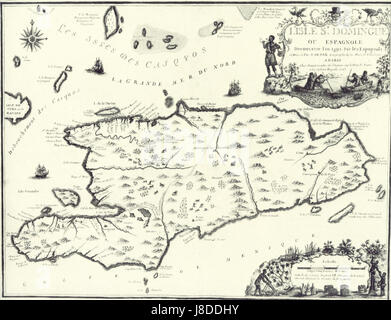 Map of the island of Hispaniola (Haiti & Dominican Republic Stock Photo ...