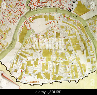 This historical map details the layout and structure of the fort at ...