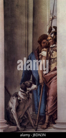 This painting by Giovanni Battista Tiepolo showcases figures engaged in ...
