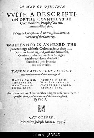 Virginia 1612 map Stock Photo - Alamy