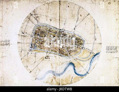 Map of Imola - by Leonardo da Vinci, 1502 Stock Photo - Alamy