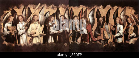 'Angel Musicians' by Hans Memling is a Renaissance painting featuring ...