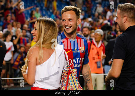 Players and their families celebrate victory Ivan Rakitic (4) FC ...