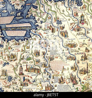 The Fra Mauro Map is a 15th-century world map created by the Venetian ...
