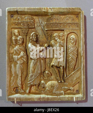 This 10th-century icon depicts the biblical scene of Christ washing the ...