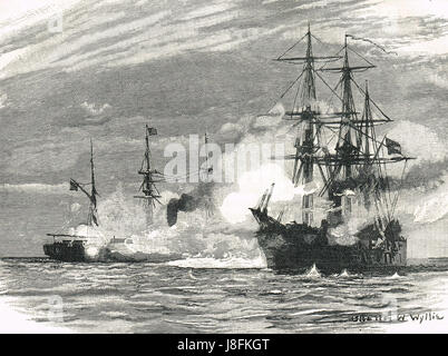 The sinking of CSS Alabama at the Battle of Cherbourg in 1864. CSS ...