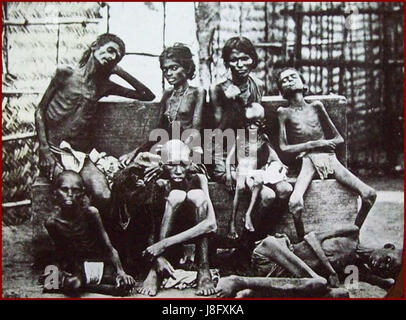 Indian famine sufferers magic lantern slide in the 1880s Stock Photo ...
