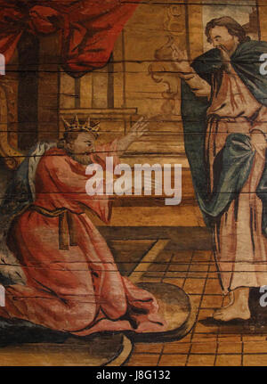 The 'David and Nathan' painting, from a historical folio, depicts the ...