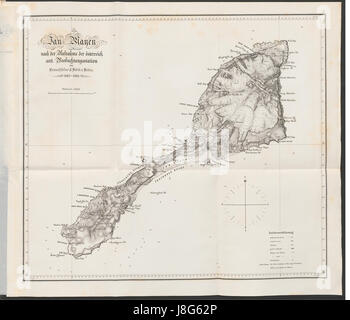 The 1884 map of Jan Mayen, an island in the Arctic Ocean, shows the ...