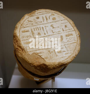 This funerary cone, dating to ancient Egypt, bears inscriptions ...