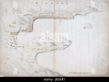 Map of the bay of Hirado Stock Photo - Alamy