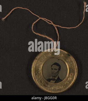 Political campaign button for 1860 presidential election showing bust ...