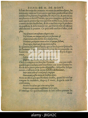 Essais Livre 2, part of the French philosophical work by Michel de ...
