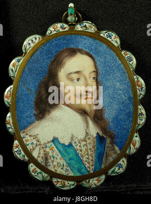 This portrait of King Charles I depicts the monarch in a formal pose ...