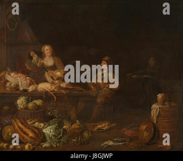 Dutch domestic interior. A kitchen in an old Dutch house between 1890 ...