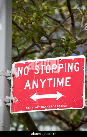 no stopping anytime New York City street signs USA Stock Photo - Alamy