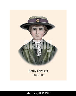 Emily Davison (1872-1913) English suffragette, throwing herself in ...