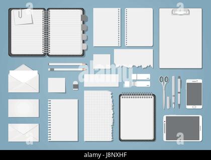 Open Envelope with Paper and Blank Tablet Screen on Colorful Blank ...