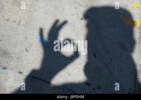 OK. Sign in hand shadow Stock Photo - Alamy