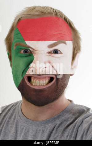 portrait, flag, national, country, raving, furious, angry, irately ...