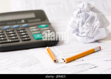 frustration financial break accountant sheet of paper paper taxes pen ...