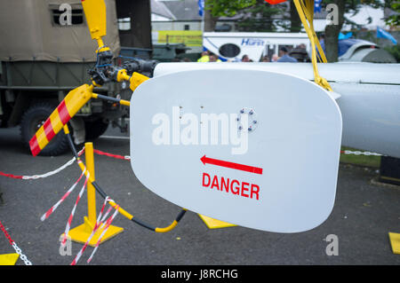 danger warning sign of airplanes flying at low altidude - area of Stock ...
