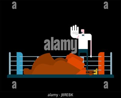 Boxing referee counting boxer knockout Stock Photo: 135831655 - Alamy
