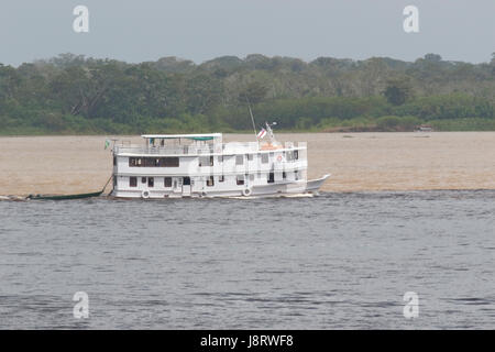 The confluence of the Amazon River and the Rio Negro at Manaus Brazil ...