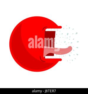 Emoticon screams. Open mouth and teeth. Crazy Emoji. emotion yell. Yellow ball head Stock Vector ...