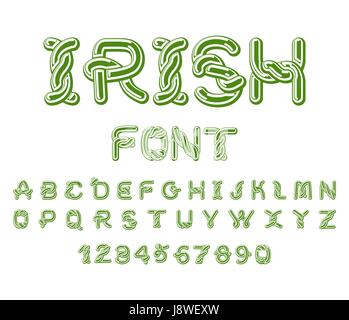 Ireland font. National Celtic alphabet. Traditional Irish ornament ...