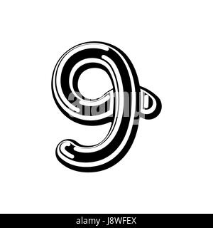 Number 8 Celtic font. norse medieval ornament ABC sign eight ...