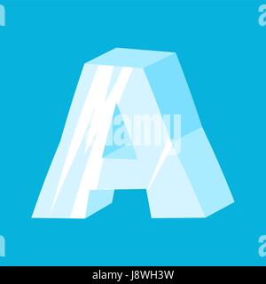 Iceberg font. Ice alphabet. Set of letters from cold ice. Frosty ABC ...