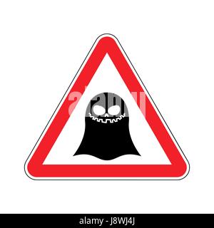 Attention Ghost. Caution Spooky. Red triangle road sign Stock Vector ...