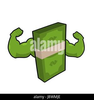 Strong dollar. Powerful cash. Potent money with big muscles. Hands ...