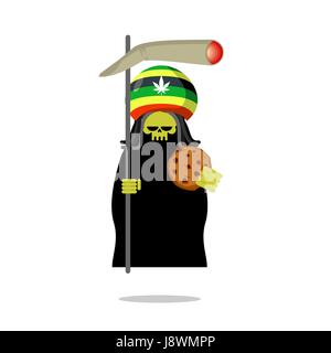 Rasta cookies. Rastafarian hat and dreadlocks and biscuit. Reggie food ...