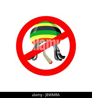 Warning sign Rastaman. Attention Stoned drug man. Dangers yellow sign ...