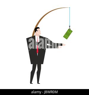 fishing rod with bill dollar isolated icon vector illustration design ...