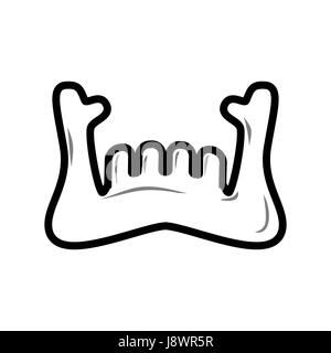 Mandible Lower jaw bone. Skeleton anatomy human. Skeletal system cross ...