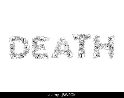 Hell typography. Letters from bones. Anatomy lettering. Death sign ...