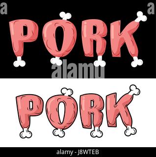 Meat font. Beef ABC. Meat letters. Pork Alphabet Stock Vector Image ...