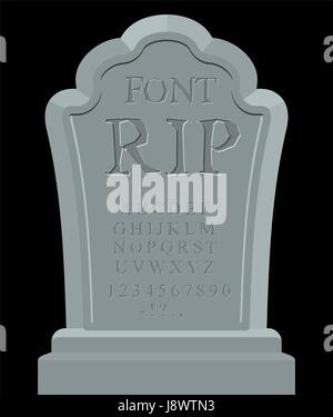 Gravestone ABC. font for tombstone. Alphabet for RIP. Set of letters ...